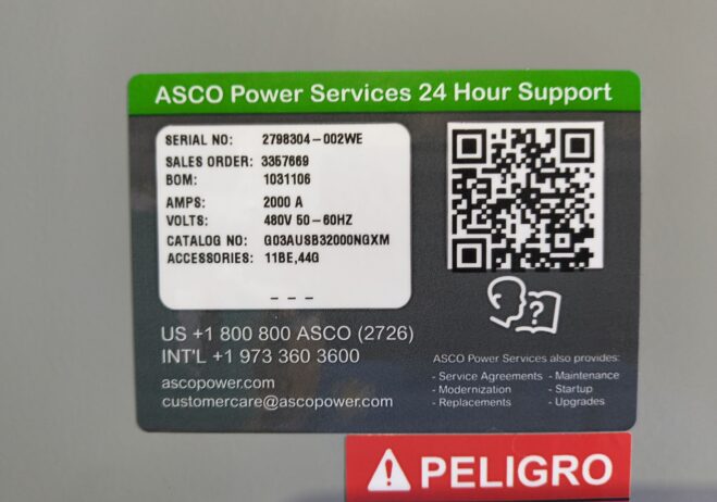 New 2000 Amp ASCO 300 Series G03AUSA32000NGXM Service Entrance Rated ...